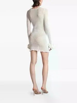 Mach & Mach Peony Open-knit Mini Dress