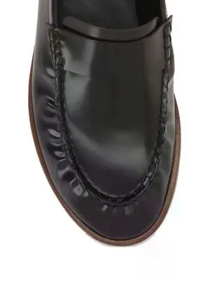 THE ROW Ruched-detail Leather Loafers