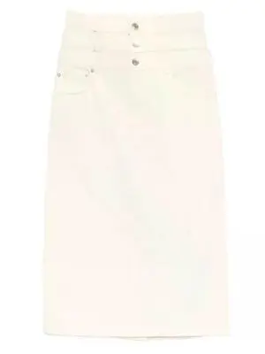 Viktor & Rolf Triple Layer Denim Midi Skirt - Neutrals