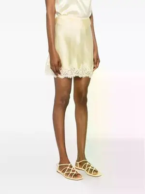 DÔEN Giulietta Lace-trim Skirt - Neutrals