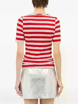 MSGM Striped Short-sleeve Top