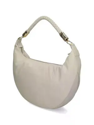 Moschino Logo-embossed Braided-handle Shoulder Bag - Neutrals