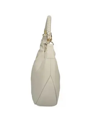 Moschino Logo-embossed Braided-handle Shoulder Bag - Neutrals