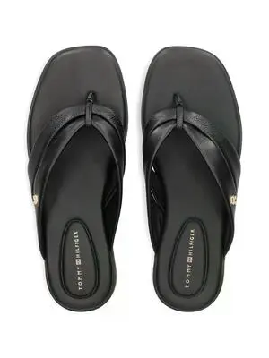 Tommy Hilfiger Monogram-plaque Leather Sandals