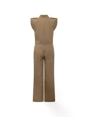 ACTUALEE Button-fastening Sleeveless Jumpsuit