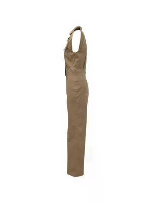 ACTUALEE Button-fastening Sleeveless Jumpsuit