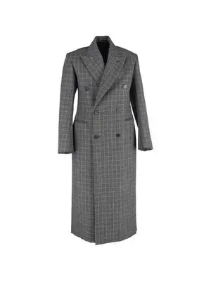 Balenciaga Check-patterned Double-breasted Coat