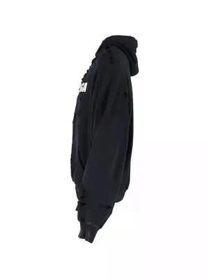 Balenciaga Caps Destroyed Logo-print Hoodie