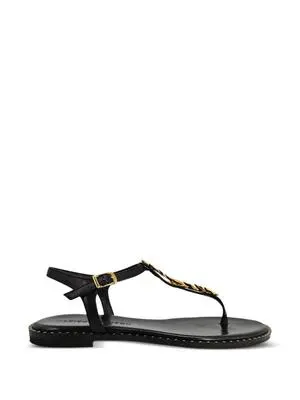 MADISON MAISON Leaf-embellished Thong Sandals
