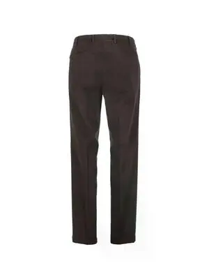 MICHAEL COAL Pressed-crease Tailored Trousers - Brown