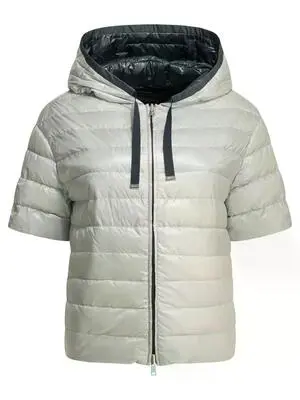 Herno Quilted Hooded Reversible Puffer Jacket - Blue