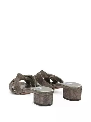AQUAZZURA Knot-detail Laminated Mules