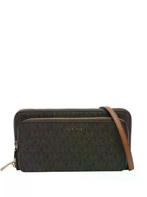Michael Kors Continental Logo-print Shoulder Bag - Brown
