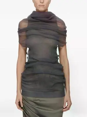 Rick Owens Draped Semi-sheer Blouse