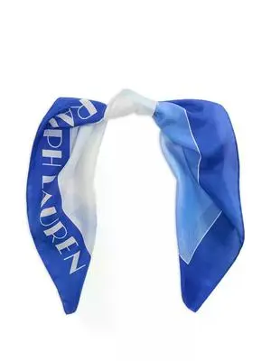 Ralph Lauren Silk Logo-print Scarf - Blue