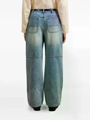 FOUND Graphic-print Panelled Jeans