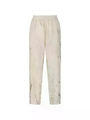 MES DEMOISELLES Floral Embroidered Trousers - Neutrals