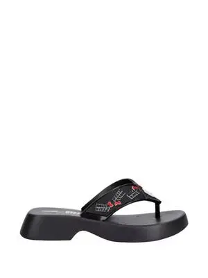Melissa X Hello Kitty Flatform Sandals - Black