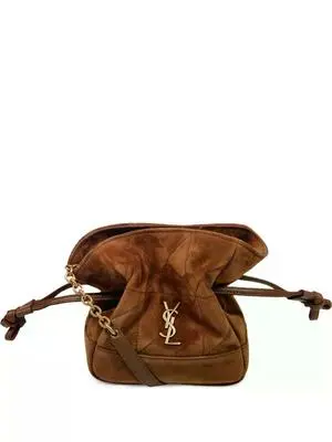 Saint Laurent Quilted Suede Cross Body Bag - Brown