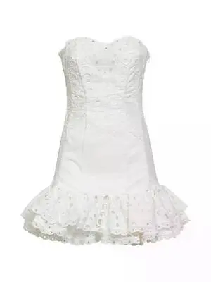 Charo Ruiz Ibiza Santy Broderie-anglaise Mini Dress - White