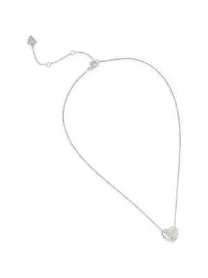 Guess Heart Pendant Necklace - Silver