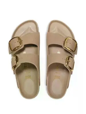 BIRKENSTOCK Arizona Big Buckle Sandals In Taupe Nubuck Leather