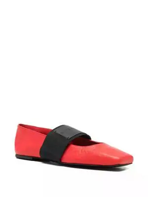 Givenchy Logo-plaque Leather Ballet Flats - Red