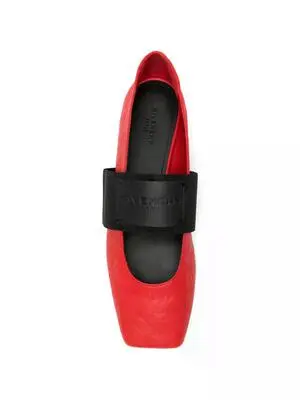Givenchy Logo-plaque Leather Ballet Flats - Red