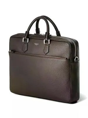 SERAPIAN Grainy Leather Slim Briefcase