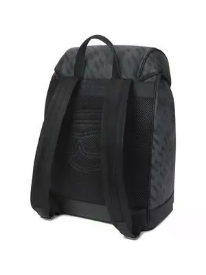 Karl Lagerfeld Monogrammed Backpack With Ikon Keychain
