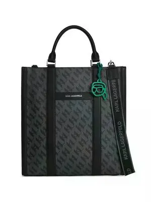 Karl Lagerfeld Ikon Monogram Tote Bag - Grey