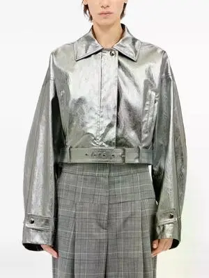 MSGM Belted Jacket - Silver