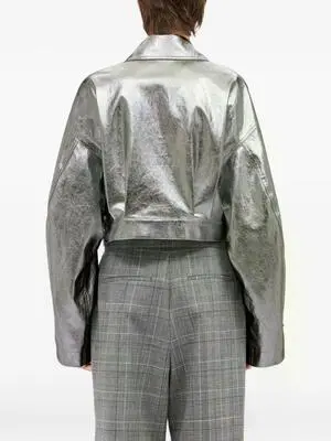 MSGM Belted Jacket - Silver
