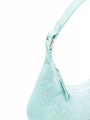 By Far Amber Perforated Logo Shoulder Bag