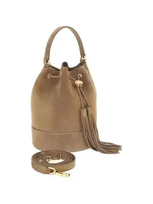 GIANVITO ROSSI Sienna Tassel-detail Bucket Bag - Neutrals