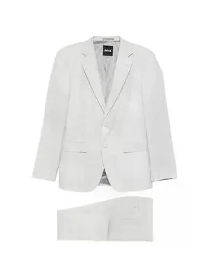 BOSS Patterned Single-breasted Suit - Grey