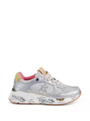 Premiata Silver Tone Sneakers For Women