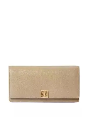 Calvin Klein Logo-plaque Grained Wallet - Neutrals