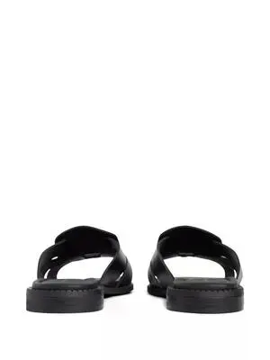 Tommy Hilfiger Logo Plaque Leather Sandals