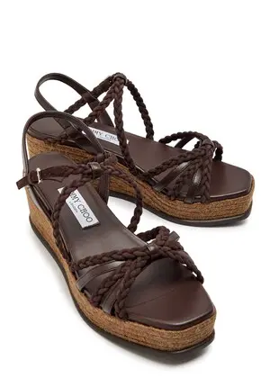 JIMMY CHOO Nyra 60 Braided Espadrille Sandals