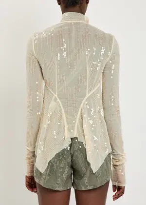 Rick Owens Gary Embellished Mesh Jacket - Brown