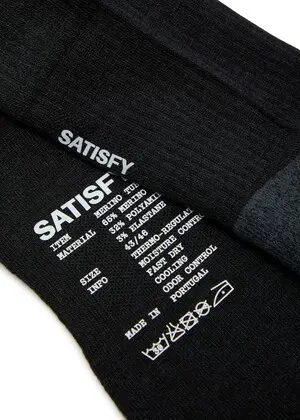 Satisfy Melange-knit Merino-blend Socks - Black