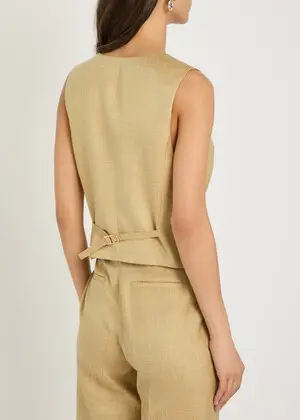 Gabriela Hearst Wool And Silk-blend Vest - Beige