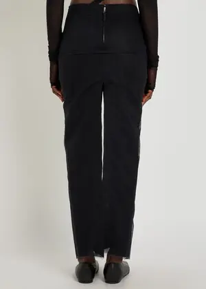 Rick Owens Sliced Tulle Midi Skirt - Black