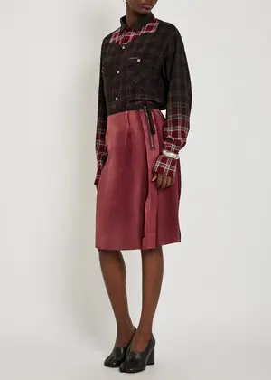 MAISON MARGIELA Reverse-effect Satin Midi Skirt