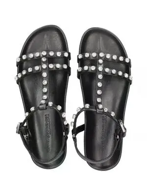 KENNEL&SCHMENGER Crystal-embellished Leather Sandals - Black