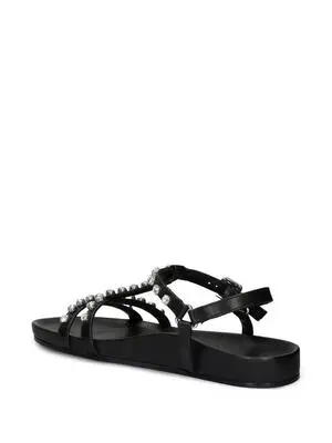 KENNEL&SCHMENGER Crystal-embellished Leather Sandals - Black