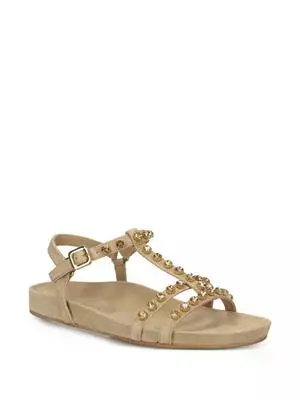 KENNEL&SCHMENGER Crystal-embellished Leather Sandals - Neutrals