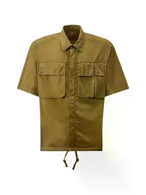 C.P. COMPANY 50 Fili Short Sleeve Zip Shirt - Green
