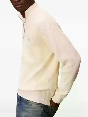 Calvin Klein Logo-patch Zip-neck Sweater